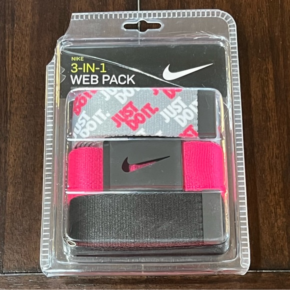 Nike | Accessories | Nwt Nike Golf 3in Web Pack Belts Pink Black ...